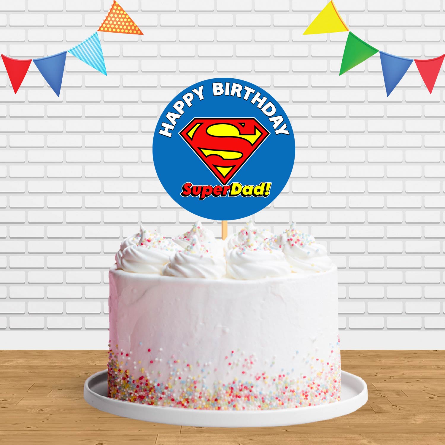 SuperDad Superman Cake Topper Centerpiece Birthday Party Decorations ...