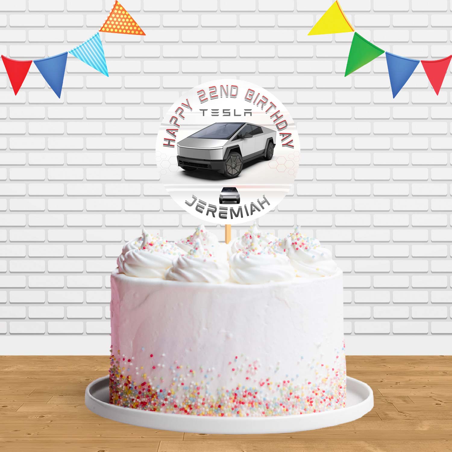 Tesla Cybertruck Ct Cake Topper Centerpiece Birthday Party Decorations ...