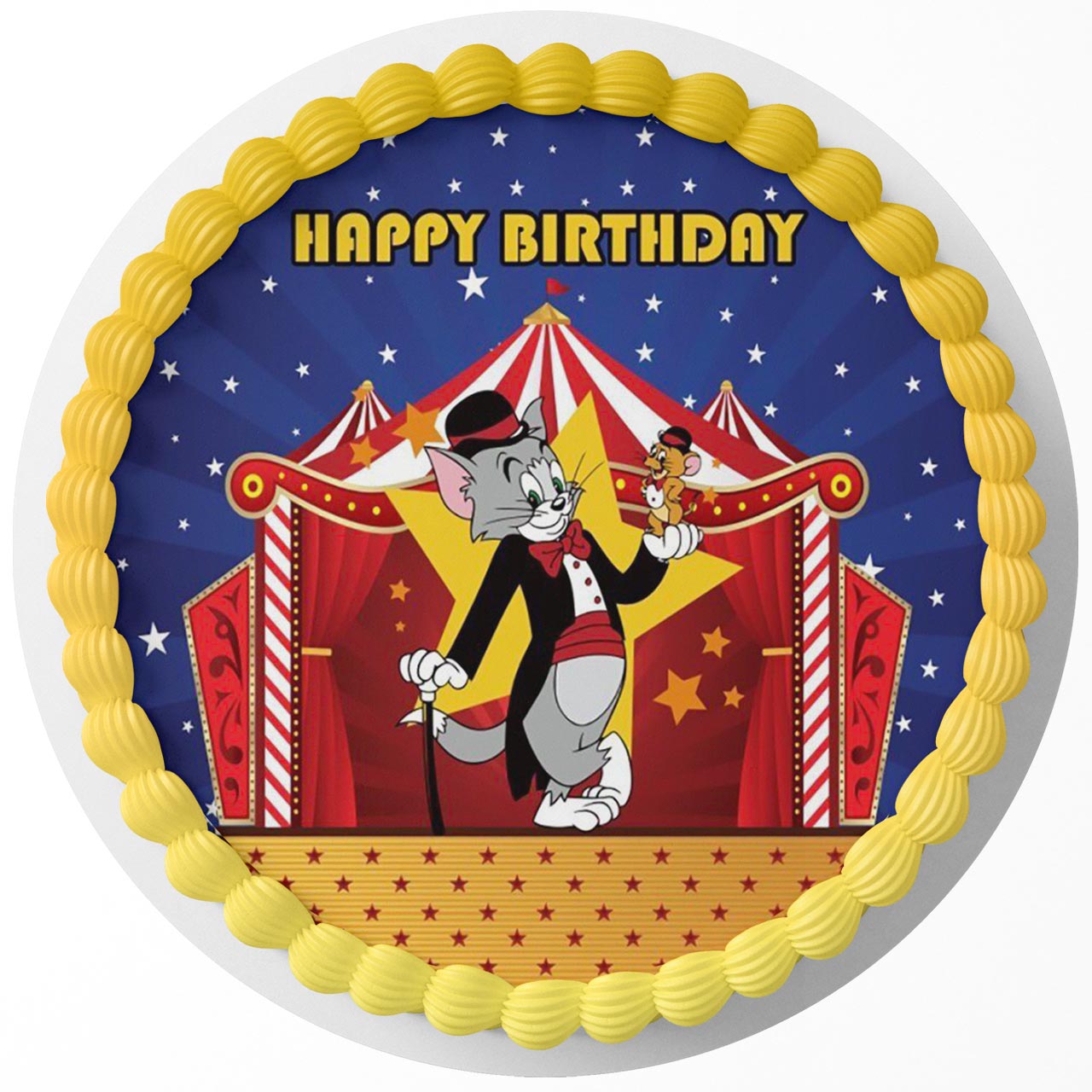 Tom and Jerry Circus Edible Cake Toppers Round – Ediblecaketopper