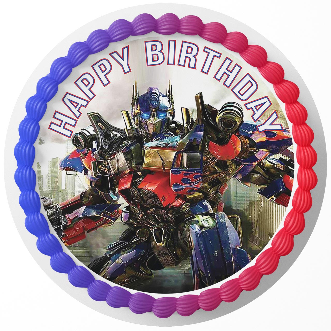 Transformers Optimus Prime Hasbro Edible Cake Toppers Round ...