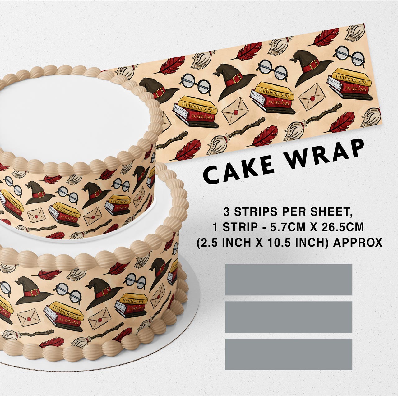 Wizard Magic School Books Edible Cake Toppers Cake Wraps – Ediblecaketopper