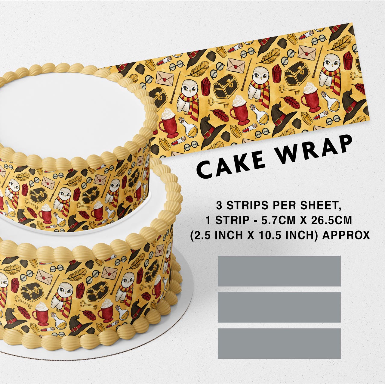 Wizard Magic School Owl Edible Cake Toppers Cake Wraps – Ediblecaketopper