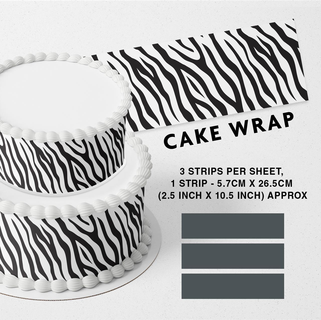Zebra Strips Edible Cake Toppers Cake Wraps – Ediblecaketopper