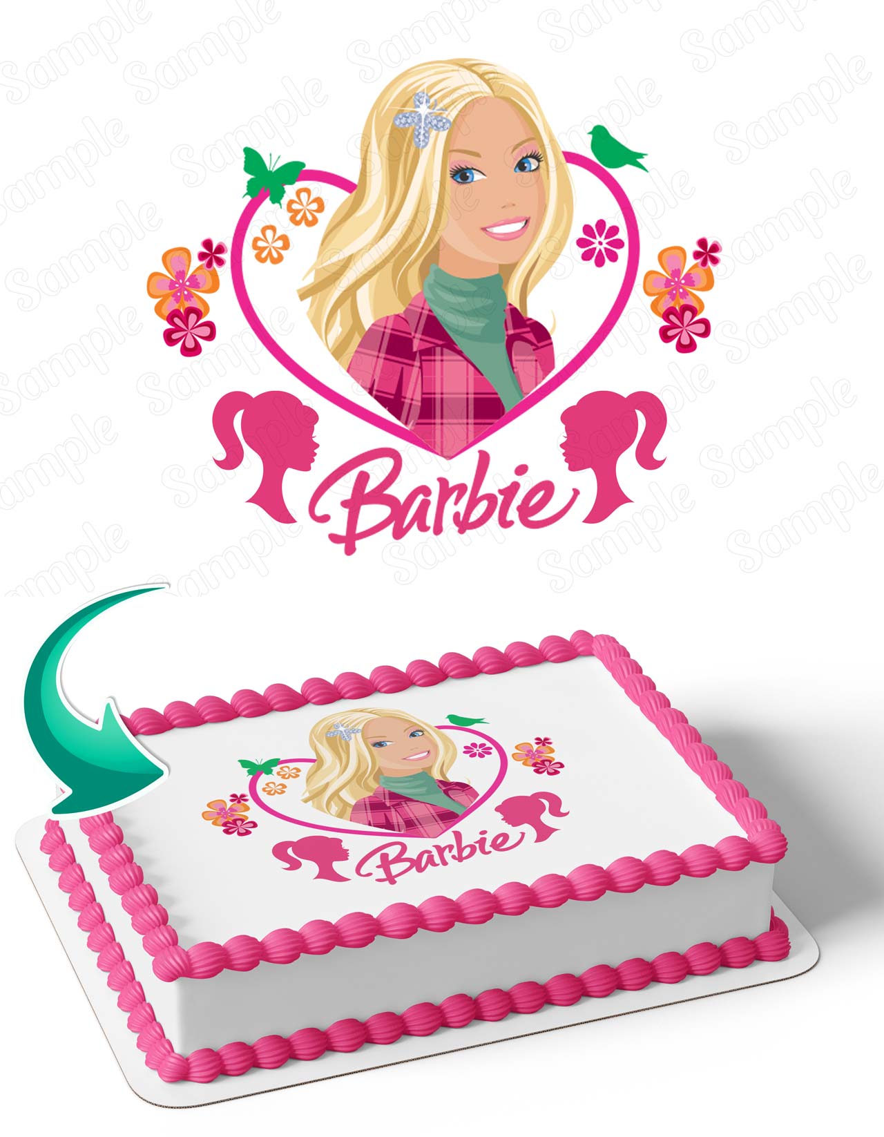 Barbie Logo Deco Cake Wrap Edible Cake Toppers – Ediblecaketopper