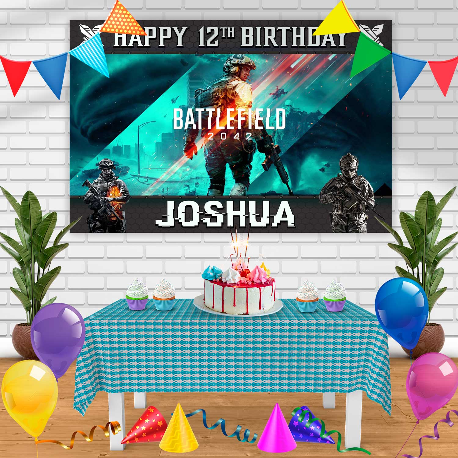 Battlefield 2042 Birthday Banner Personalized Party Backdrop Decoratio ...