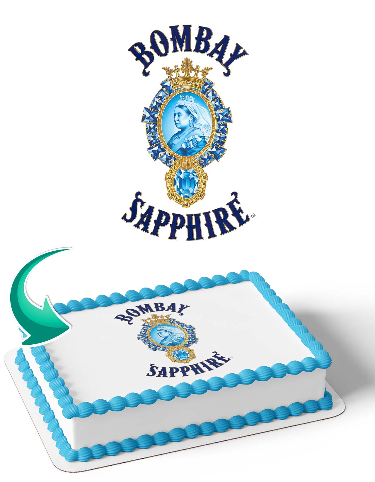 Adornos comestibles para tartas de Bombay Sapphire – Ediblecaketopper