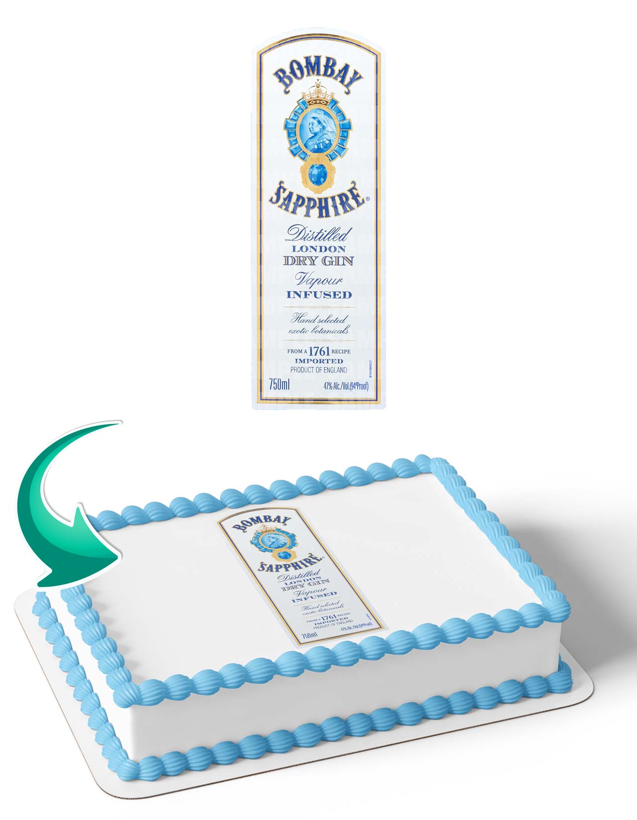 Bombay Sapphire Label Edible Cake Toppers – Ediblecaketopper