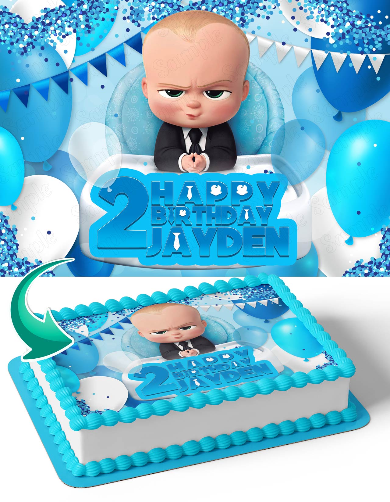 The Boss Baby BB Edible Cake Toppers – Edible Cake Topper Corp