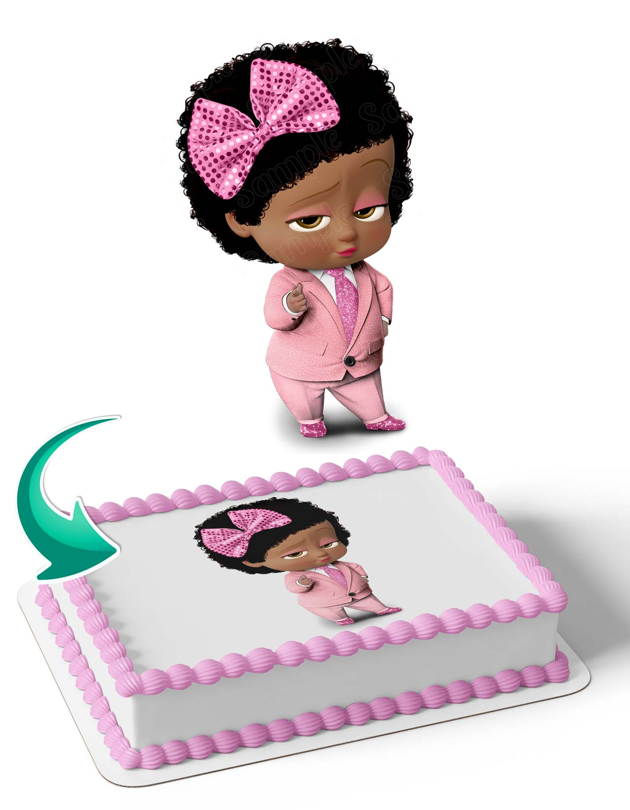 Boss Baby Girl African American Deco Edible Cake Toppers – Ediblecaketopper