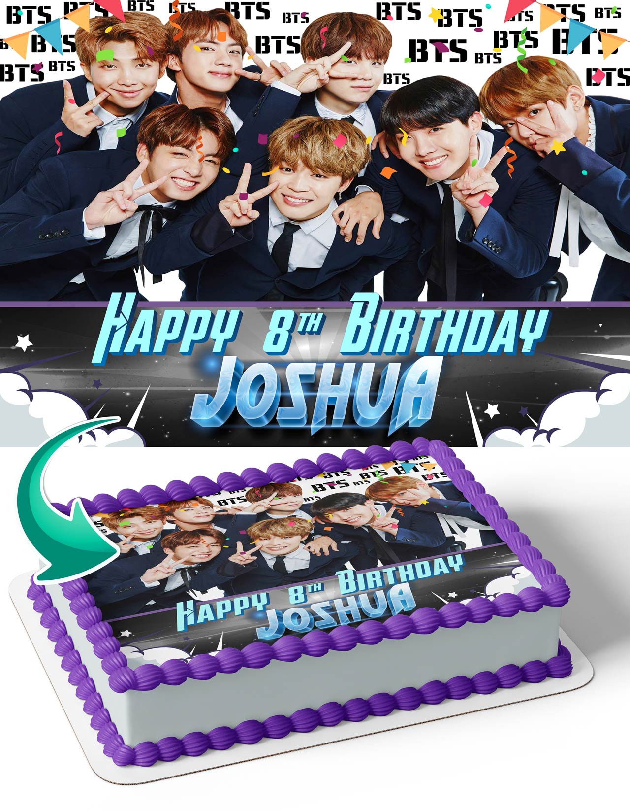 BTS Boy Band BT Edible Cake Toppers – Ediblecaketopper