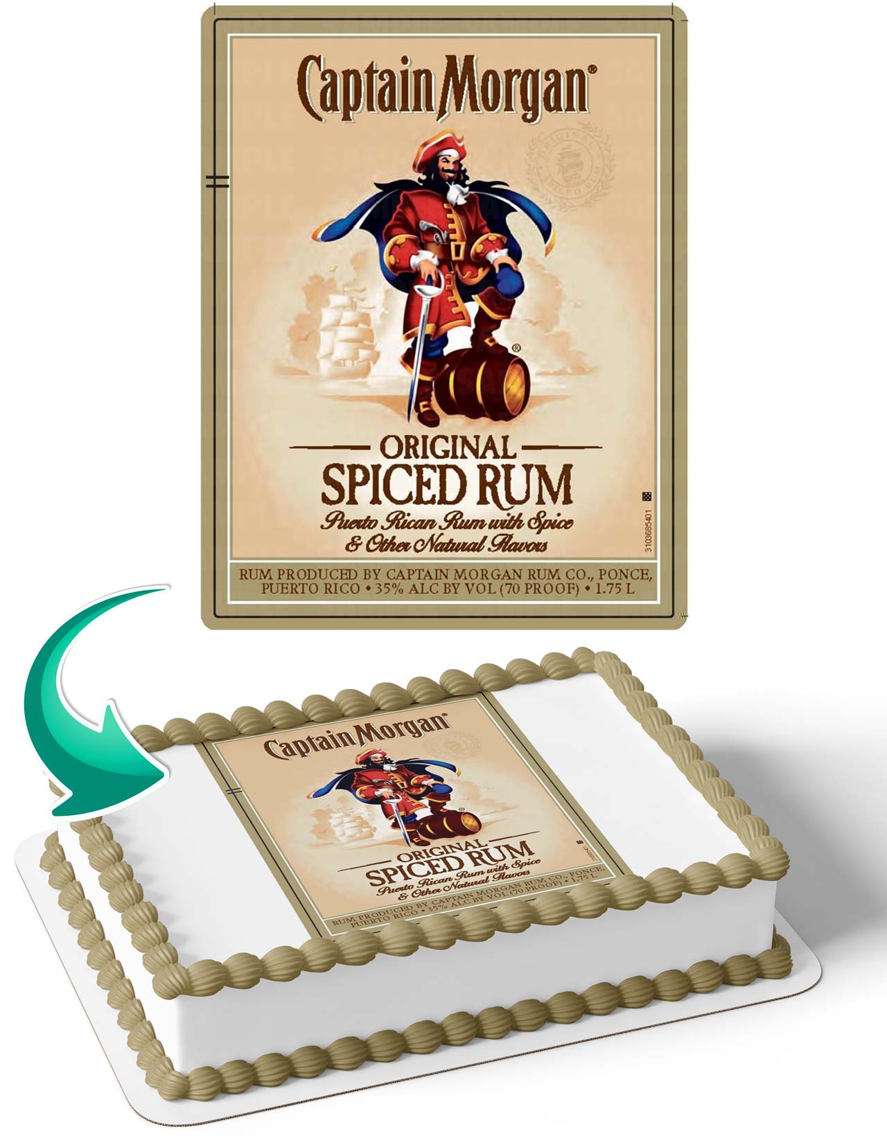 Captain Morgan Spiced Rum Edible Cake Toppers – Ediblecaketopper