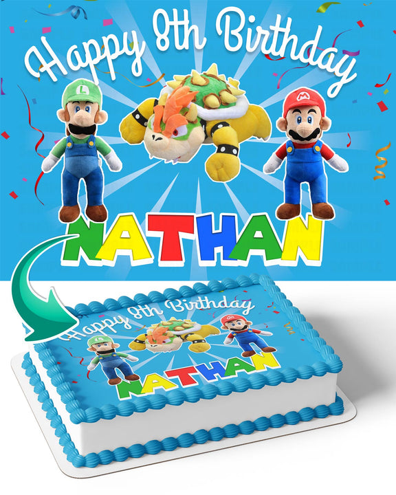 Crazy Mario Luigi Bowser Push Edible Cake Toppers – Ediblecaketopper