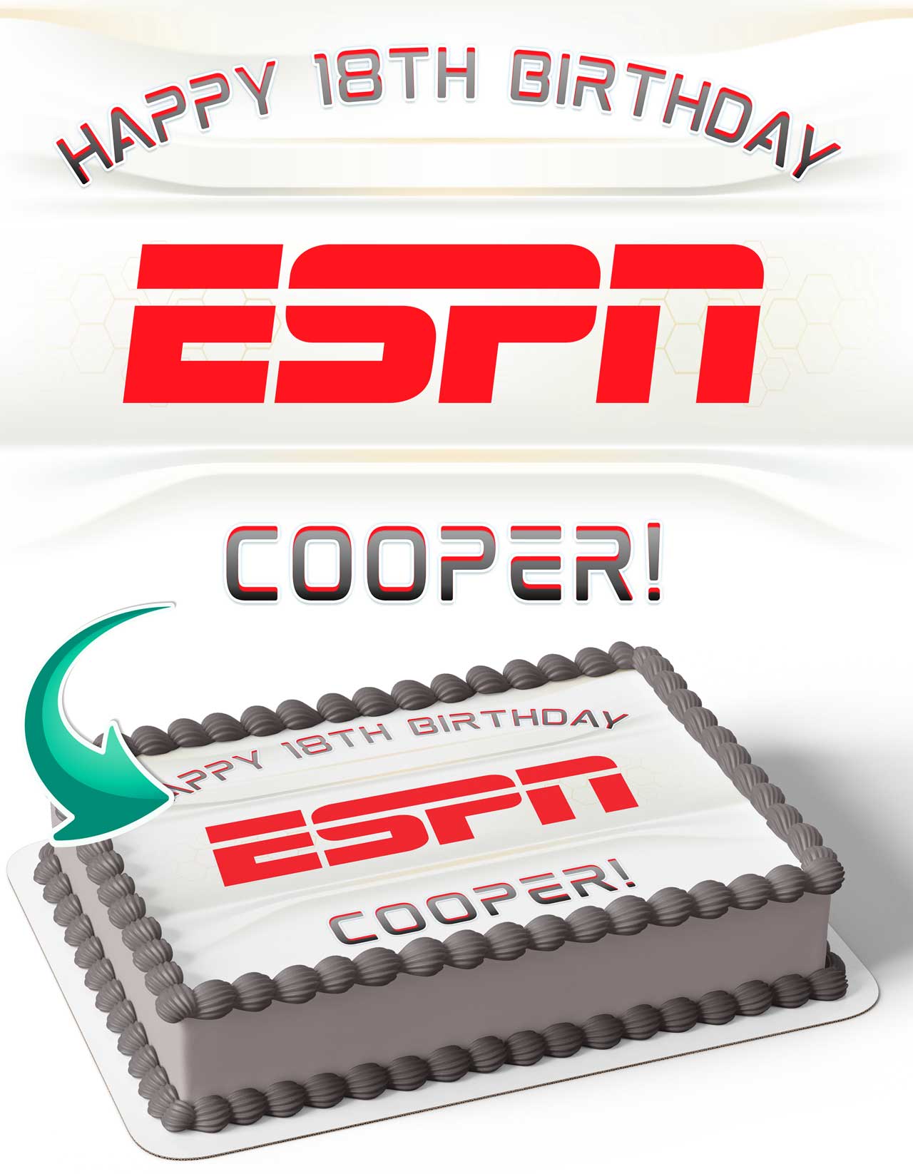 Adornos comestibles para tartas de ESPN – Ediblecaketopper