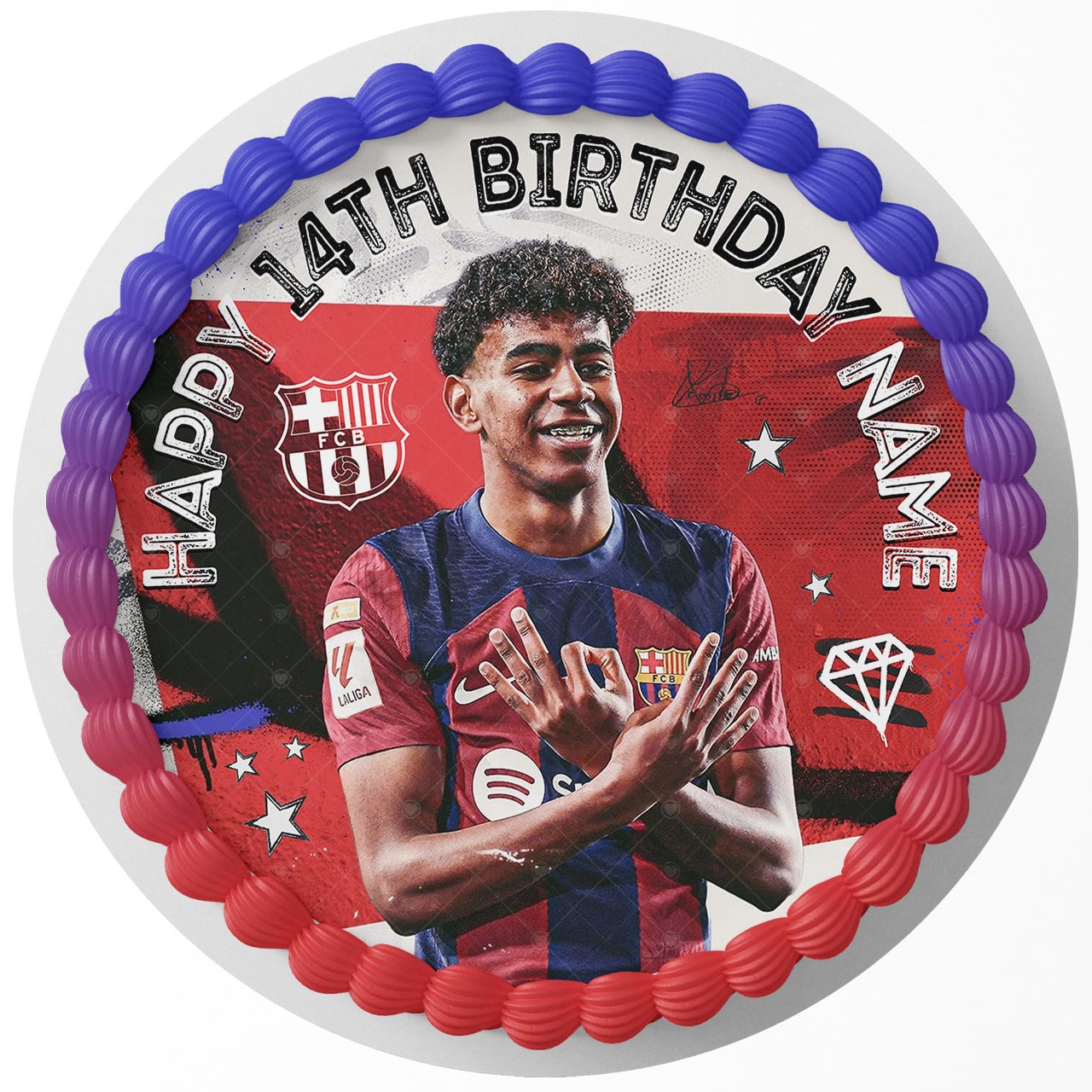 Fc Barcelona Lamine Yamal Edible Image Cake Topper Personalized Birthd ...