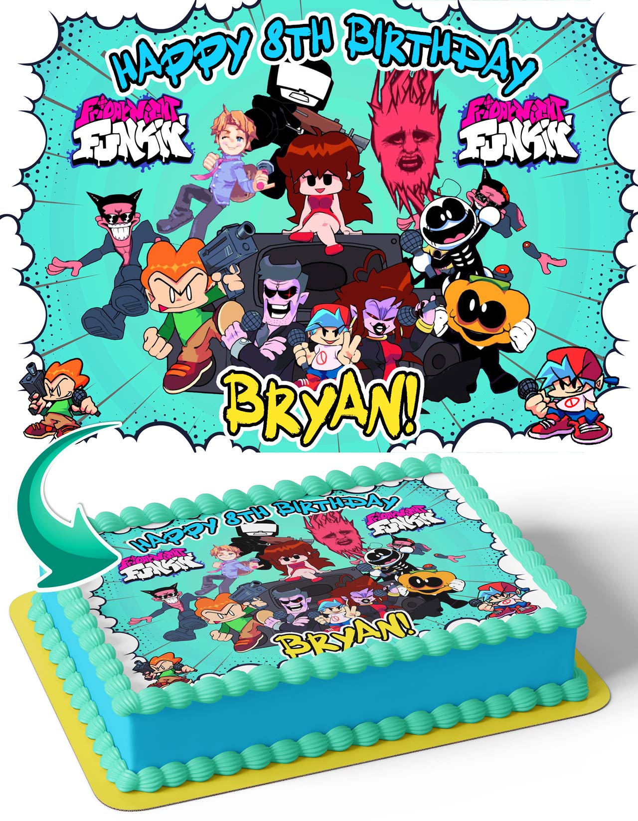 Friday Night Funkin Edible Cake Toppers – Ediblecaketopper