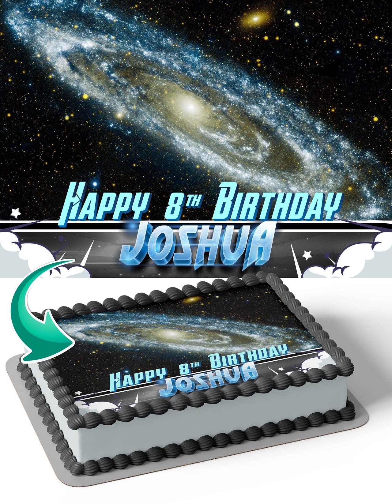 Galaxy Universe Stars Edible Cake Toppers – Ediblecaketopper