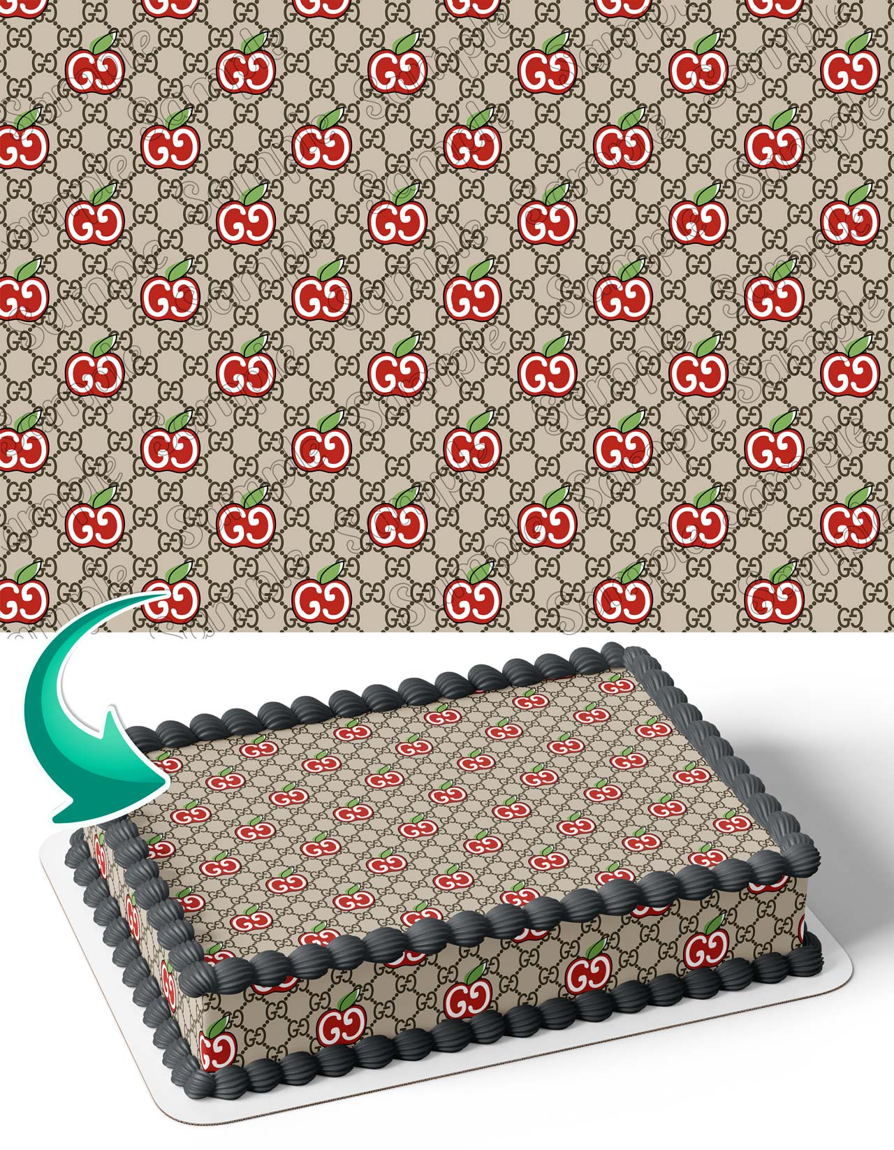 Gucci Apple Luxury Edible Cake Toppers – Ediblecaketopper