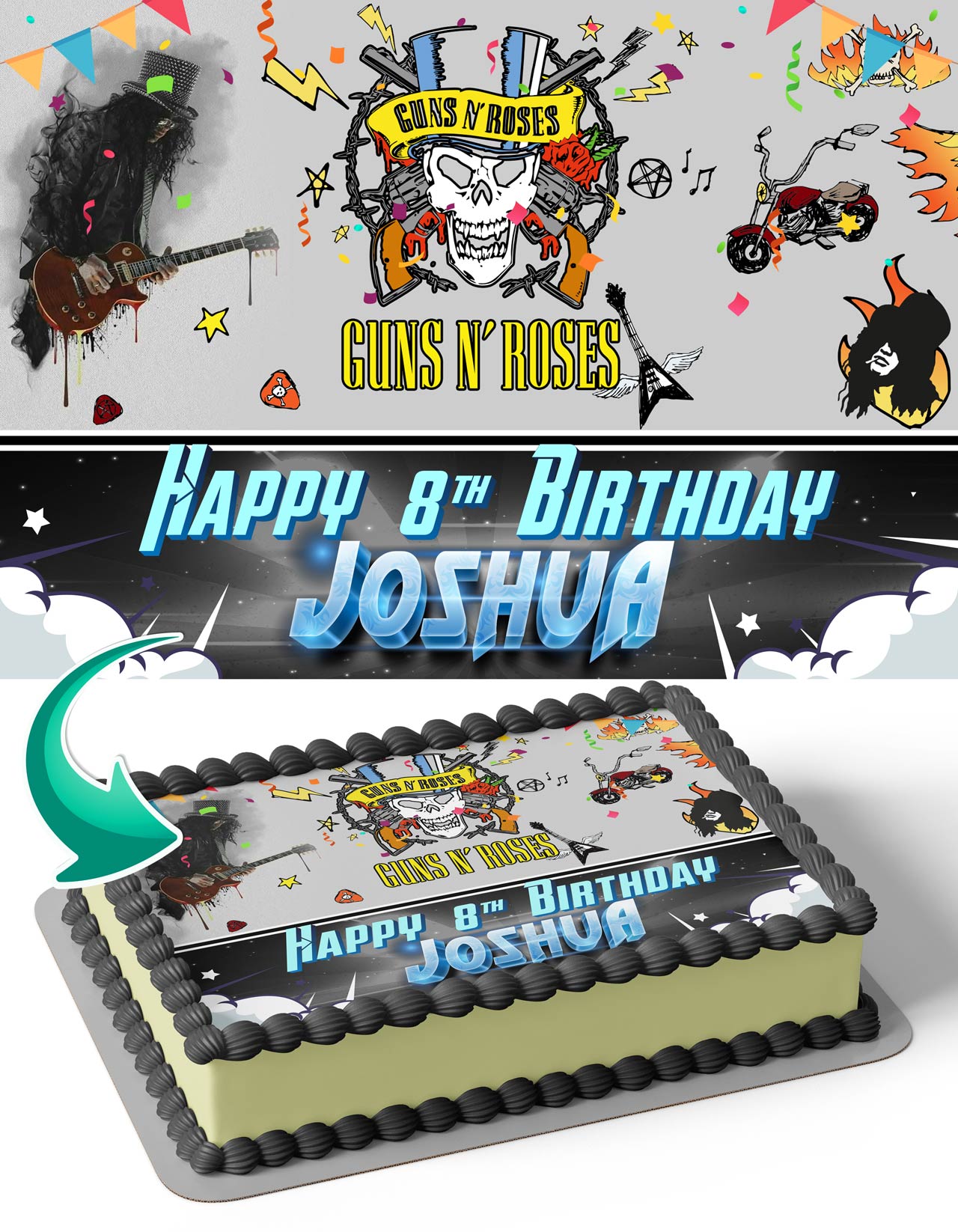 Guns N Roses GS Edible Cake Toppers – Ediblecaketopper