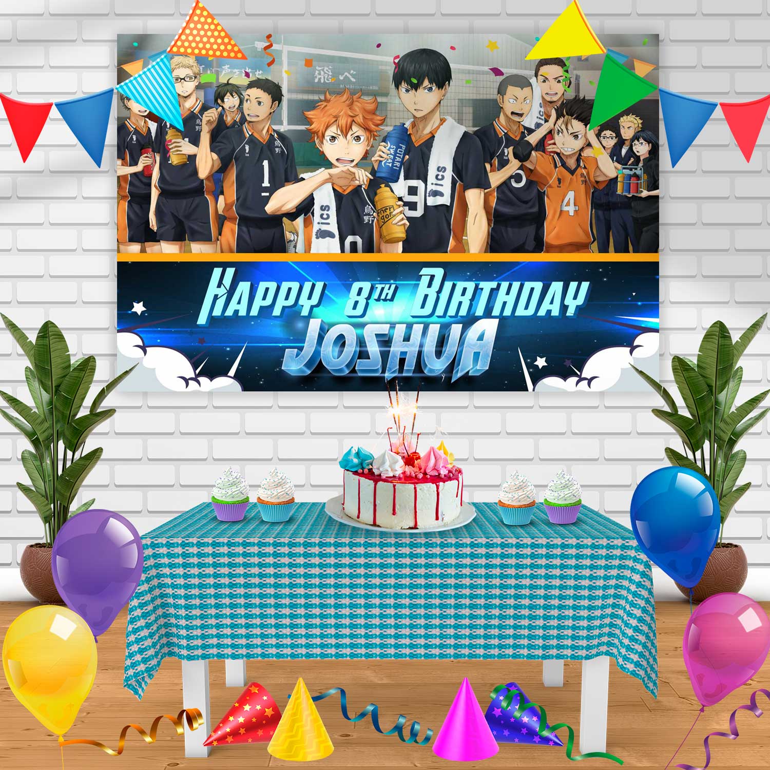 Haikyu Birthday Banner Personalized Party Backdrop Decoration ...