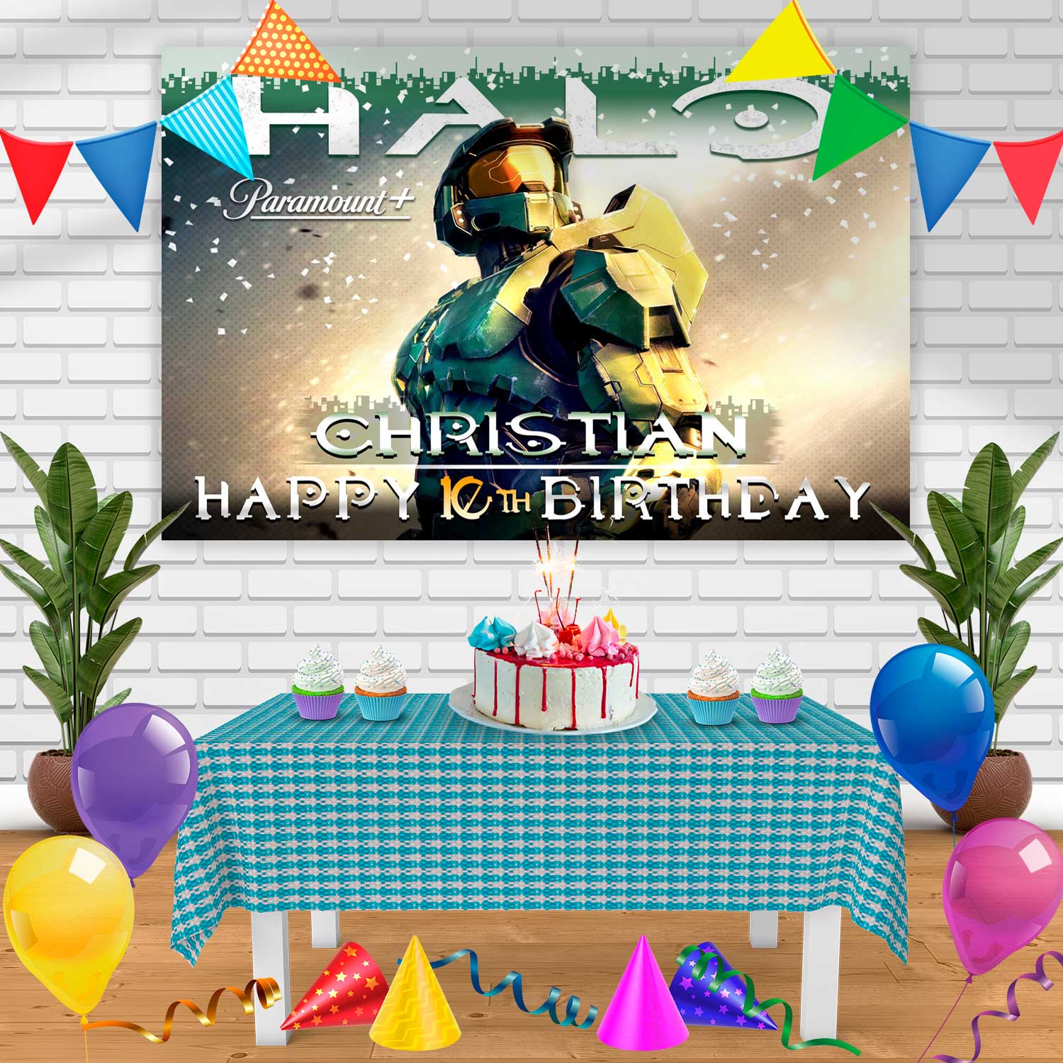Halo Tv Series 2022 Birthday Banner Personalized Party Backdrop Decora ...