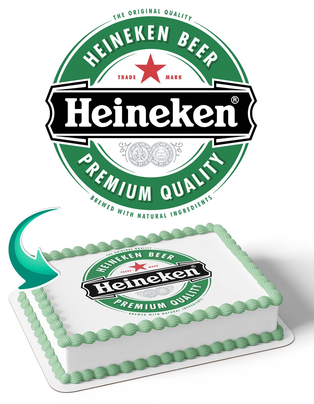 Heineken Beer Birthday Cake