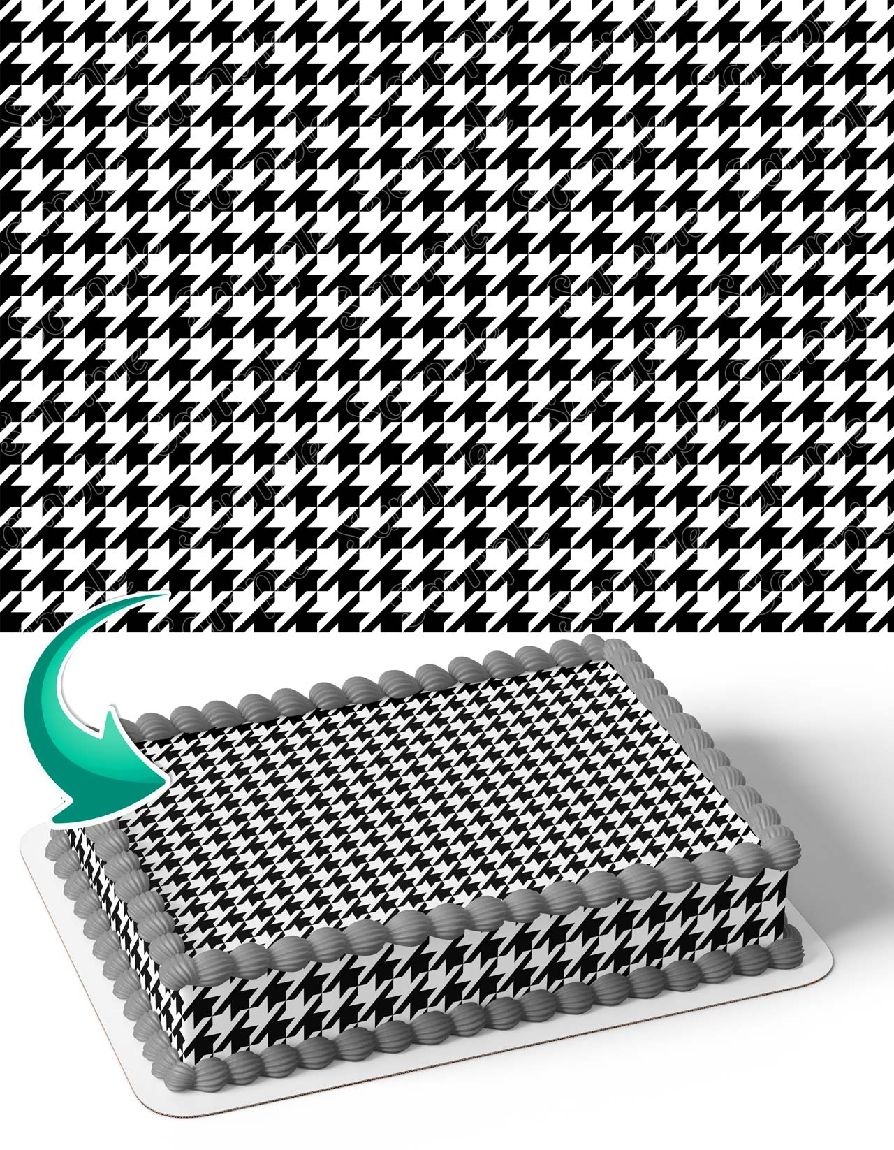 Houndstooth OG B Wrap Edible Cake Toppers – Ediblecaketopper