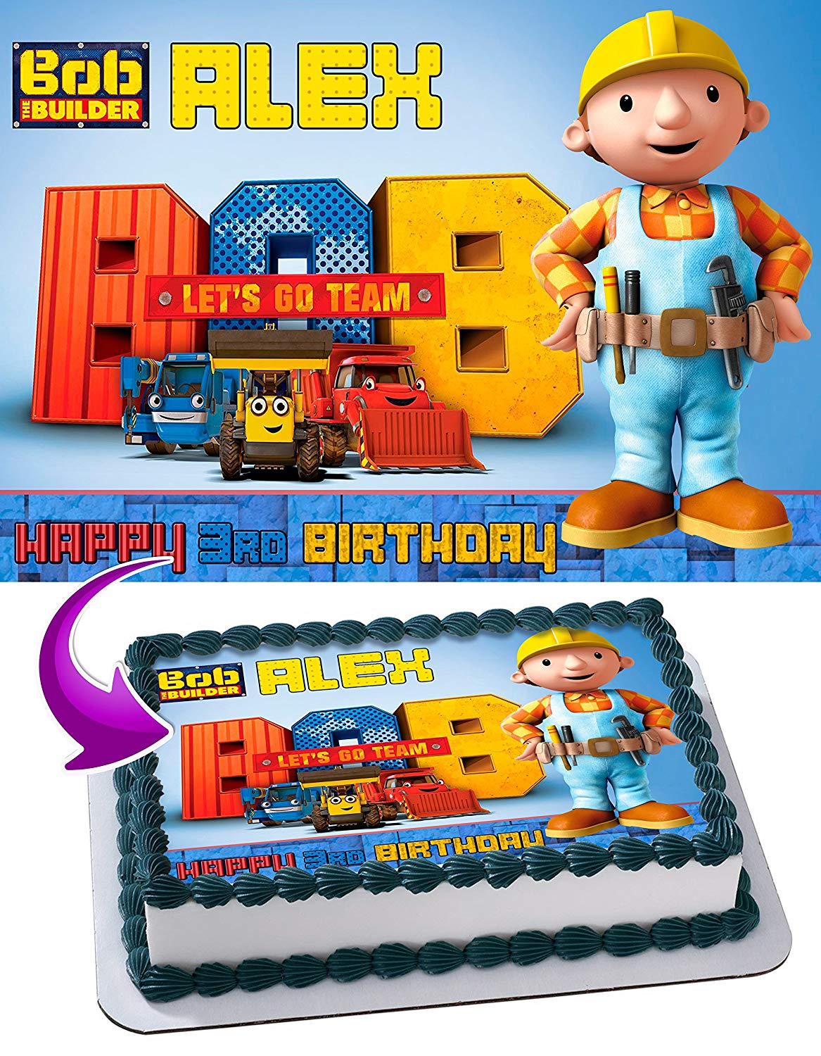 Bob the Builder Edible Cake Toppers – Ediblecaketopper