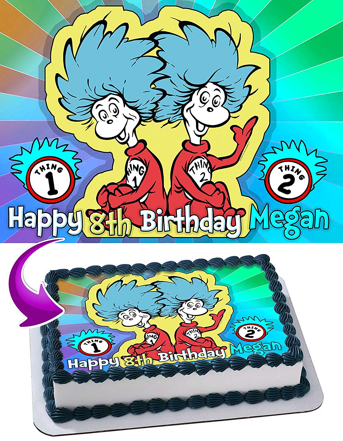 Thing One and Thing Two Dr Seuss Edible Cake Toppers – Ediblecaketopper