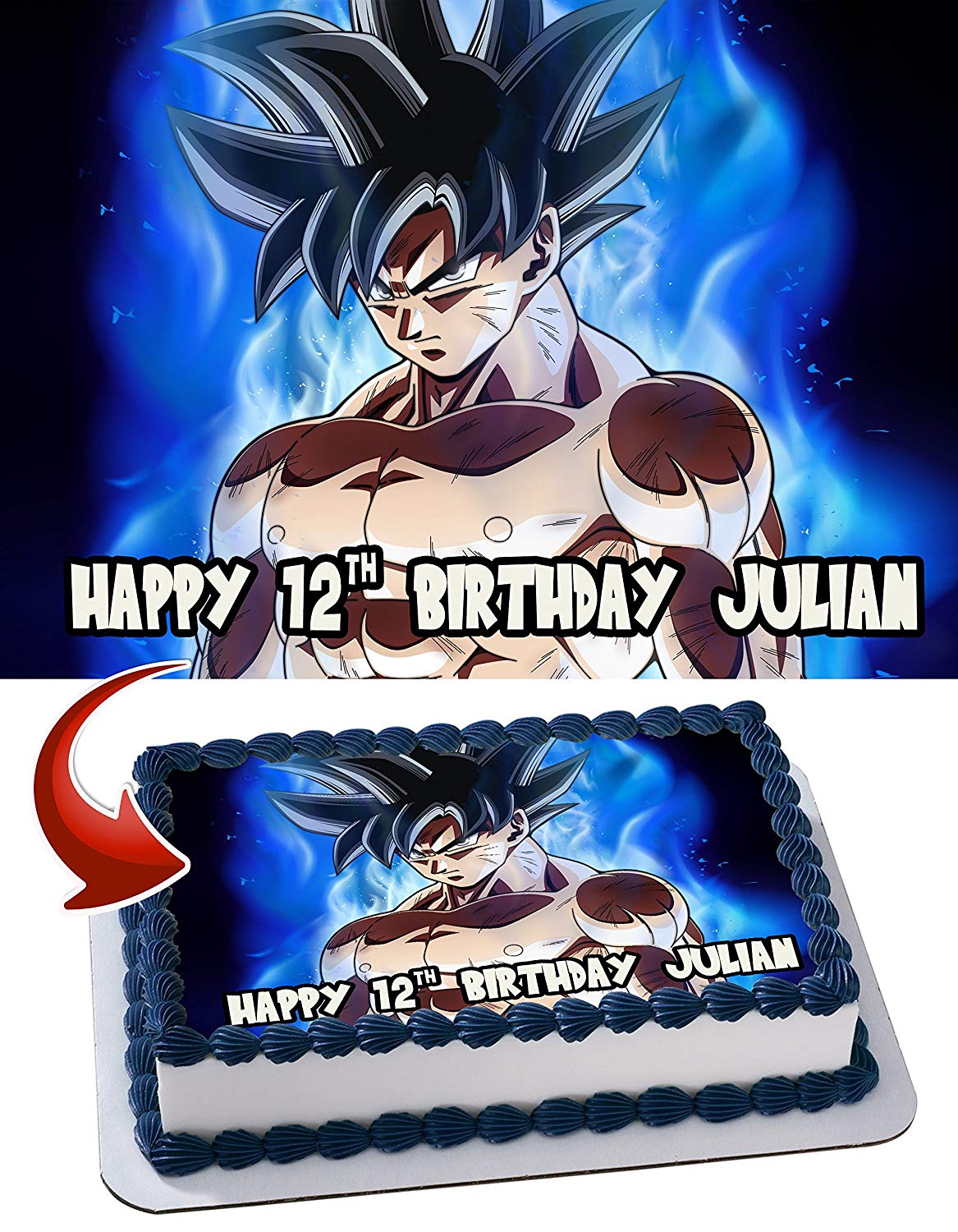 Dragon Ball Super Goku Ultra Instinct Edible Cake Toppers ...
