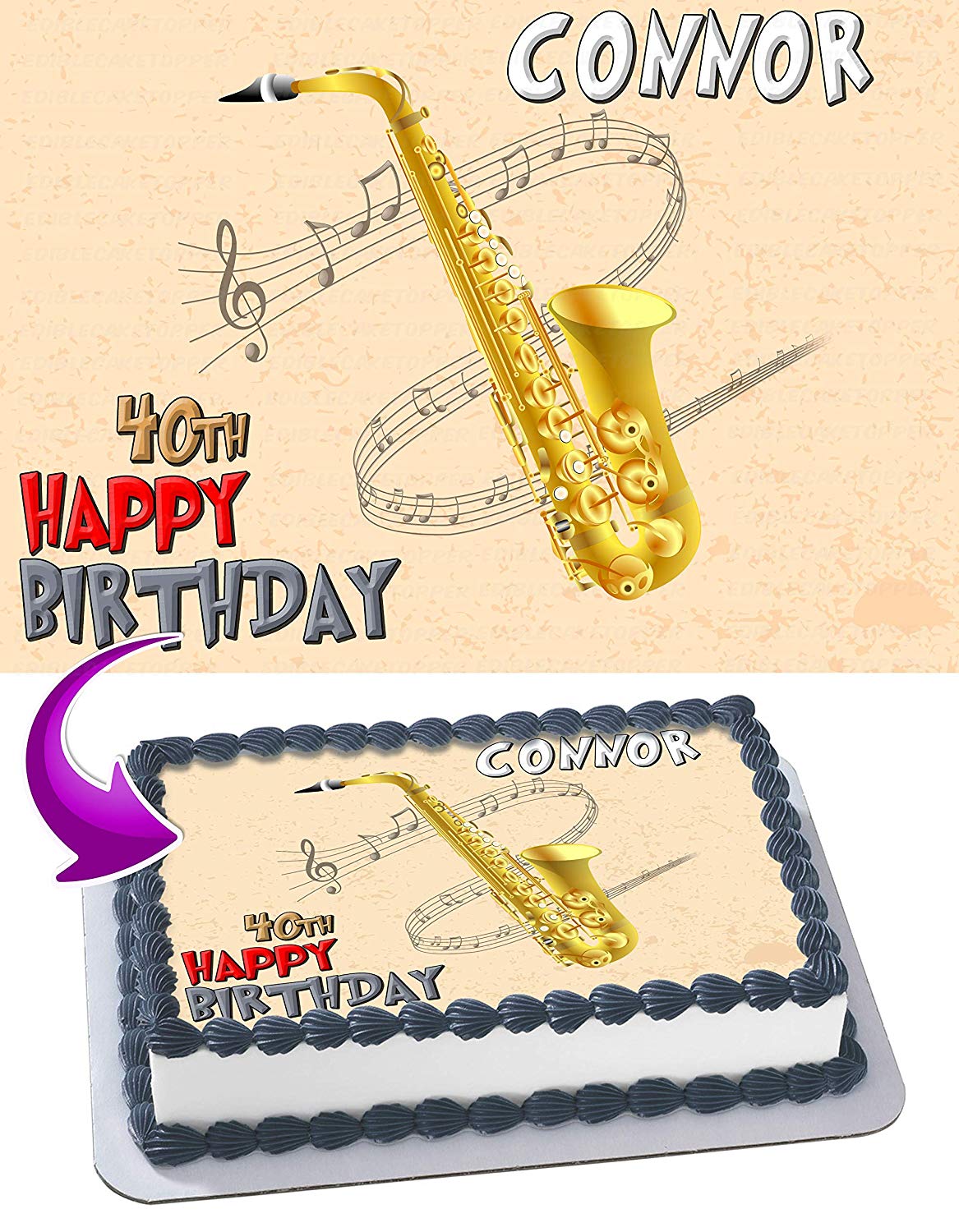 Saxophones Edible Cake Toppers – Ediblecaketopper