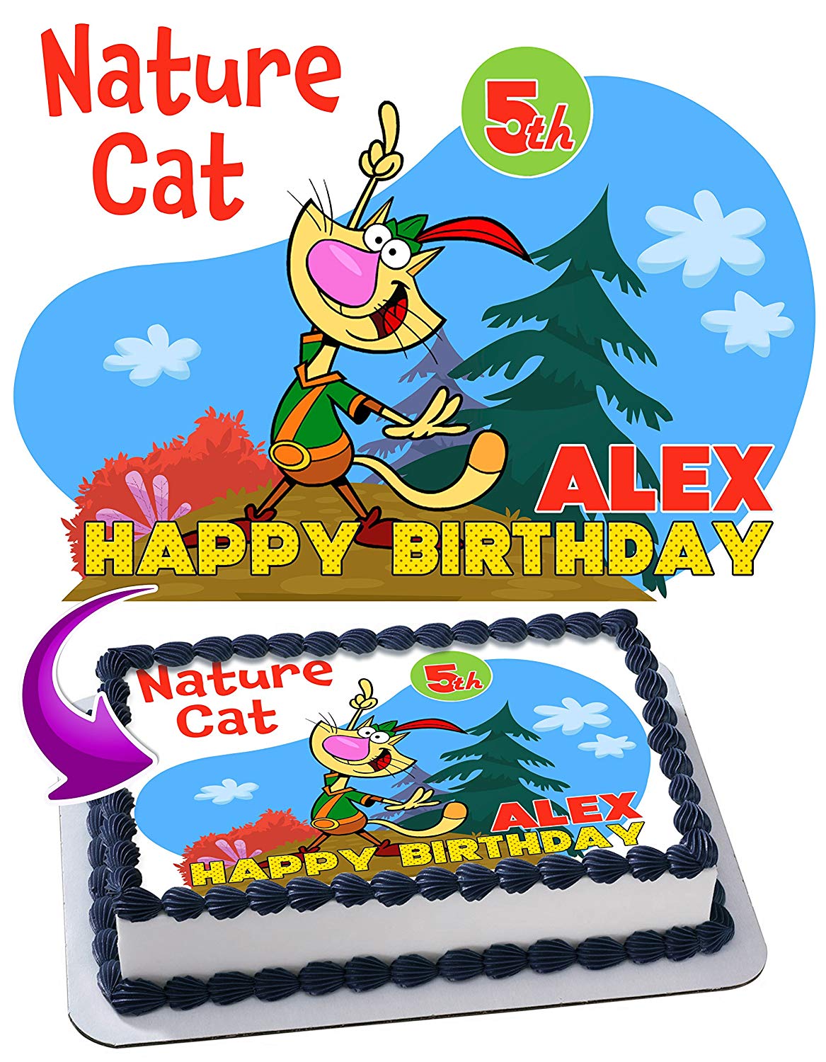 Nature Cat Edible Cake Toppers – Ediblecaketopper