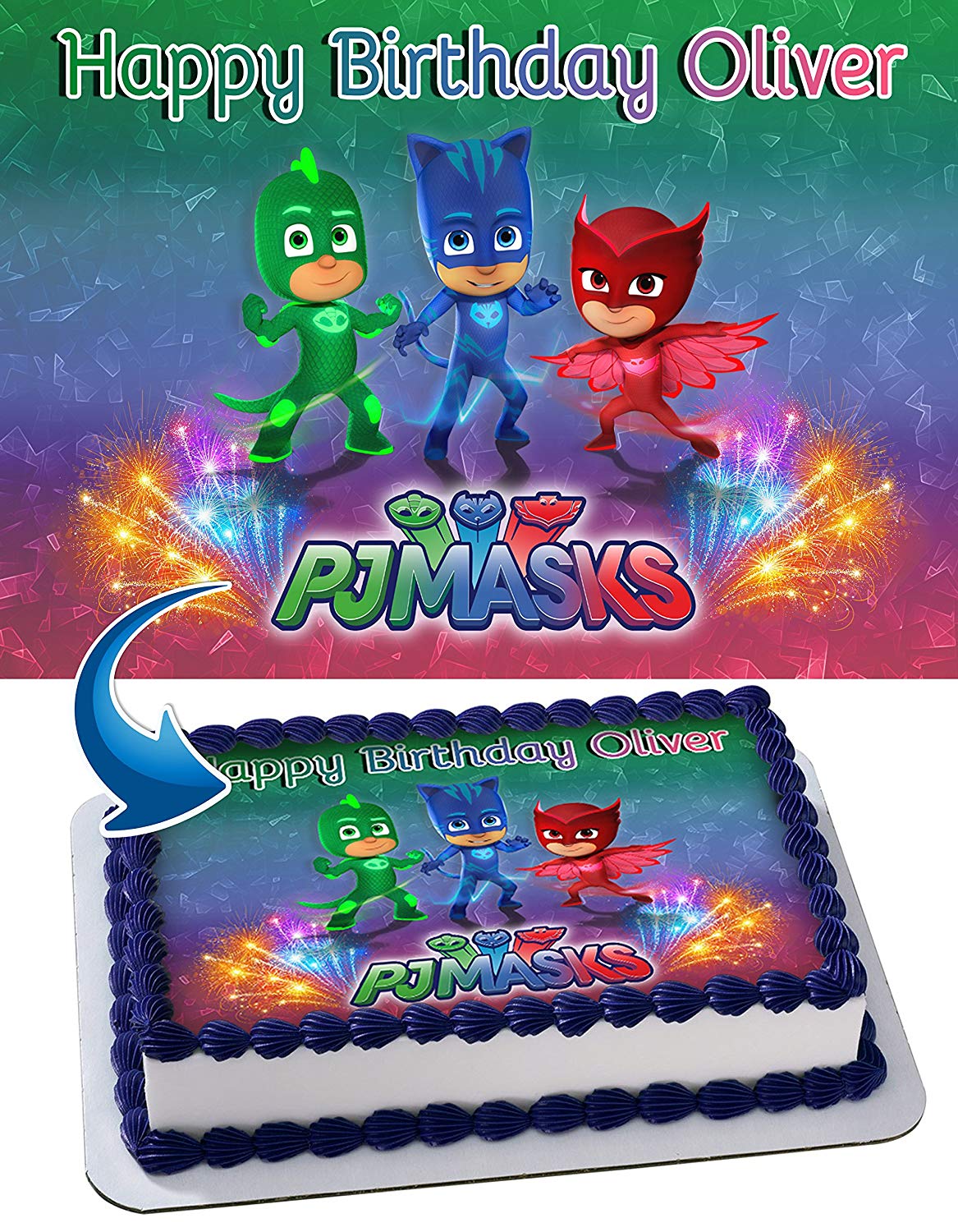 PJ Mask Edible Cake Toppers – Ediblecaketopper