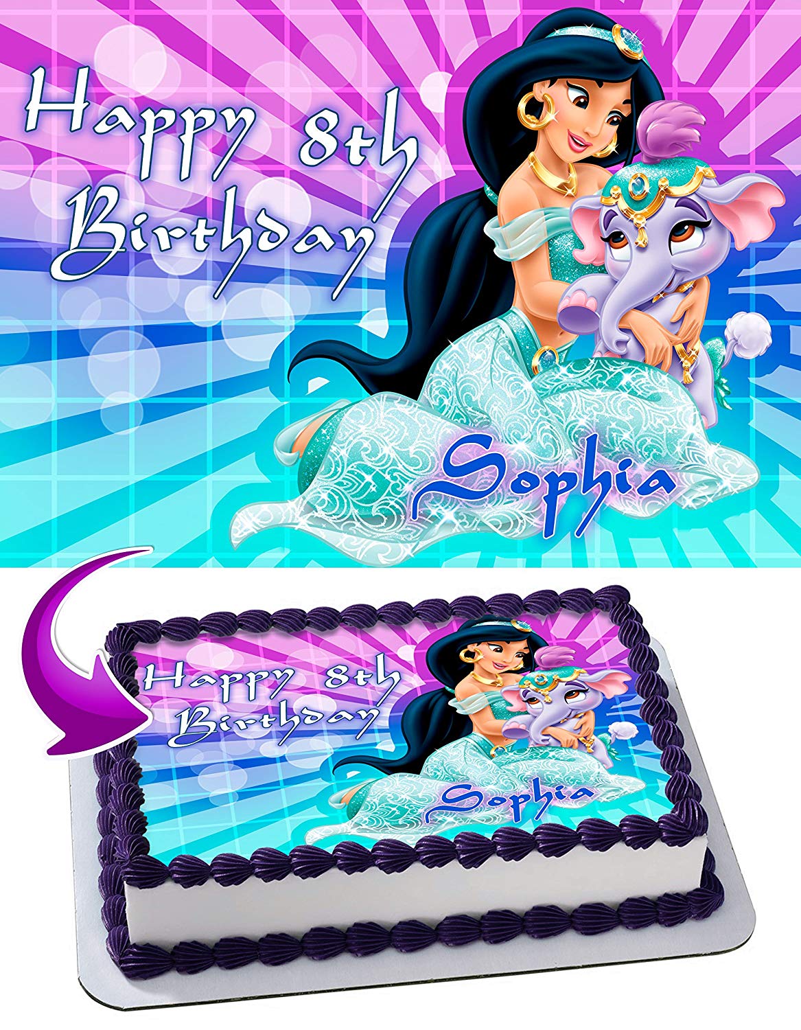 Princess Jasmine Aladdin Edible Cake Toppers – Ediblecaketopper