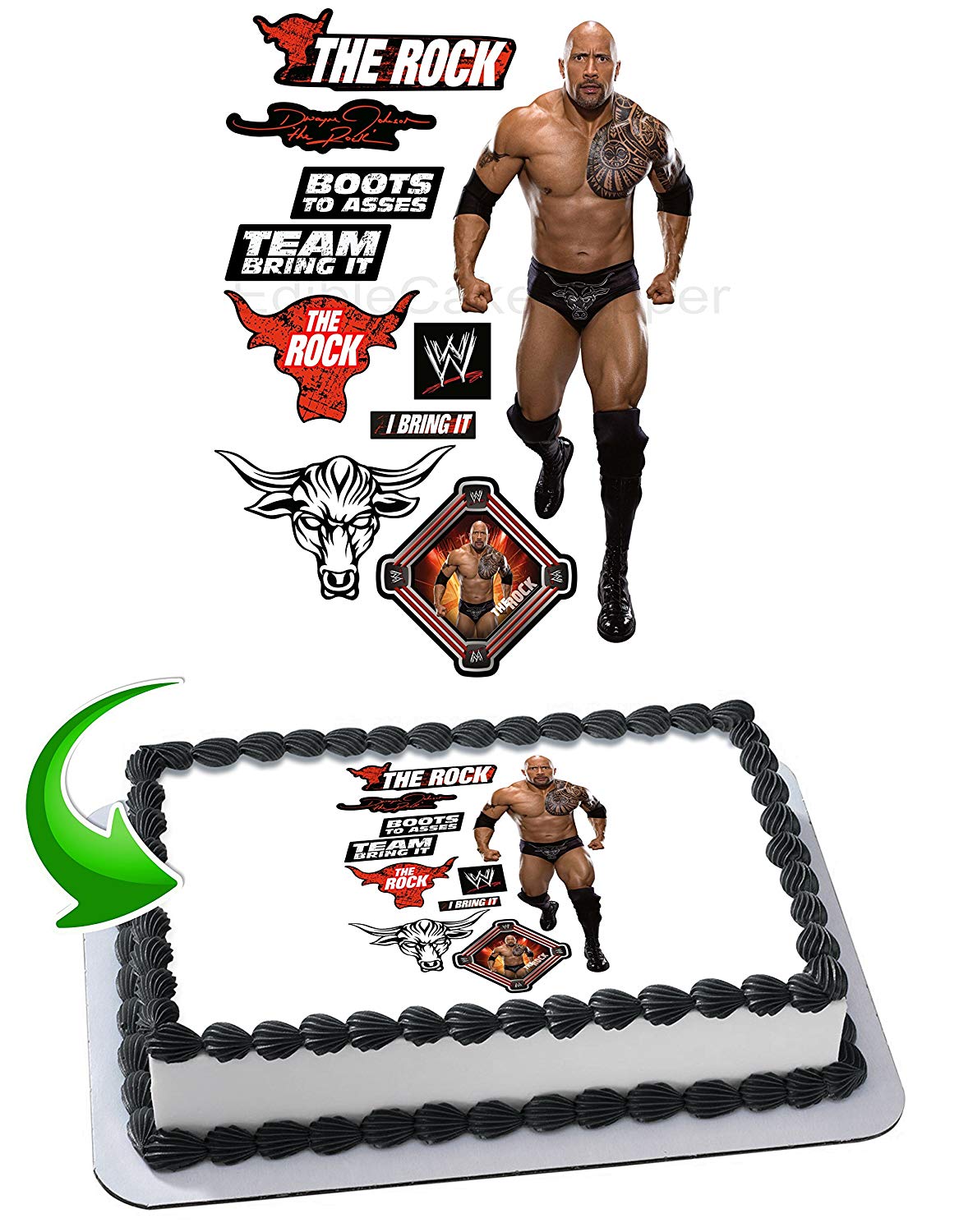 Dwayne Johnson The rock WWE Edible Cake Toppers – Ediblecaketopper