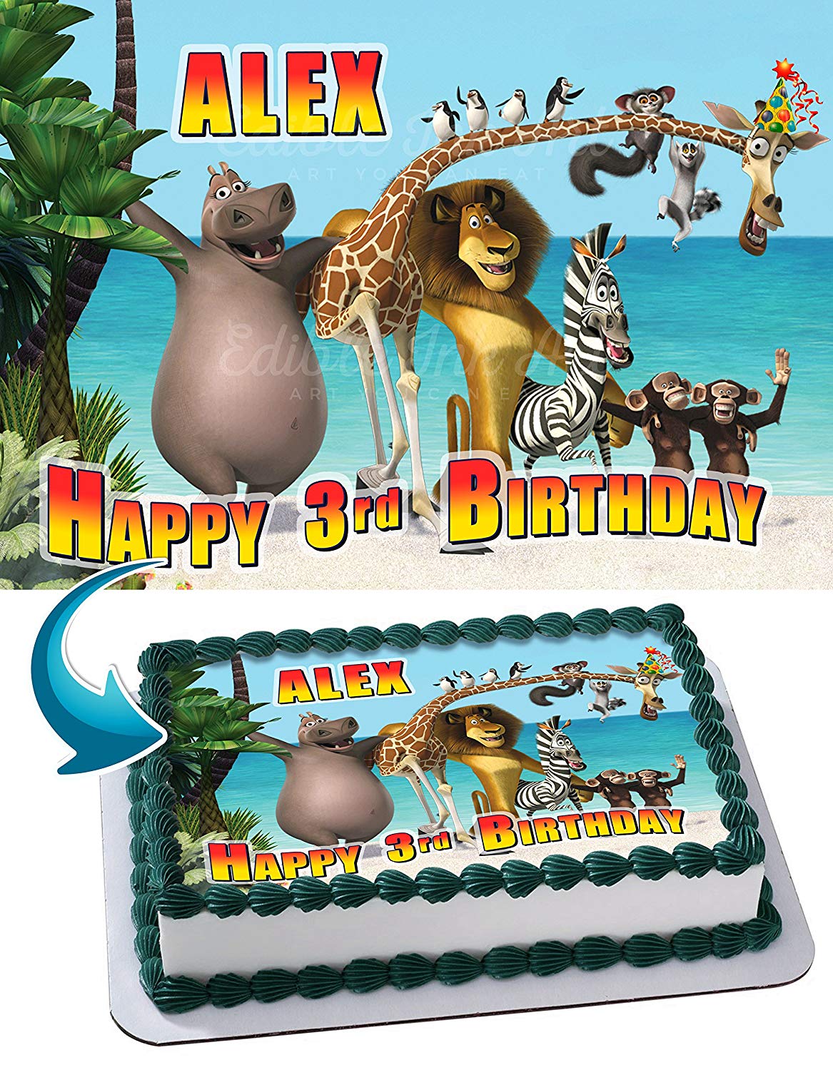 Madagascar Edible Cake Toppers – Ediblecaketopper