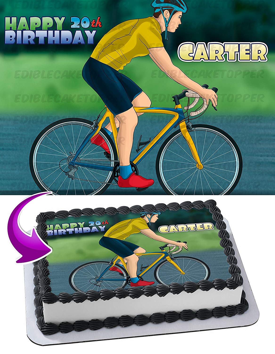 Road Bicycle Bike Edible Cake Toppers – Ediblecaketopper