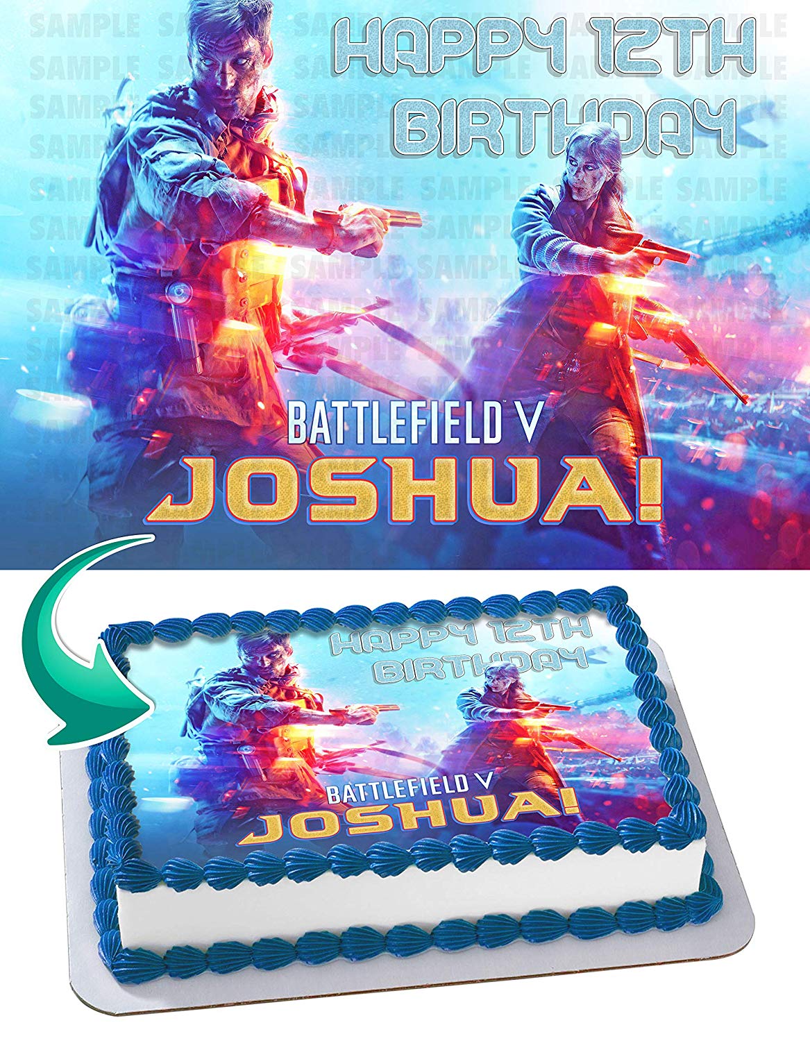 Adornos comestibles para tartas de Battlefield V – Ediblecaketopper