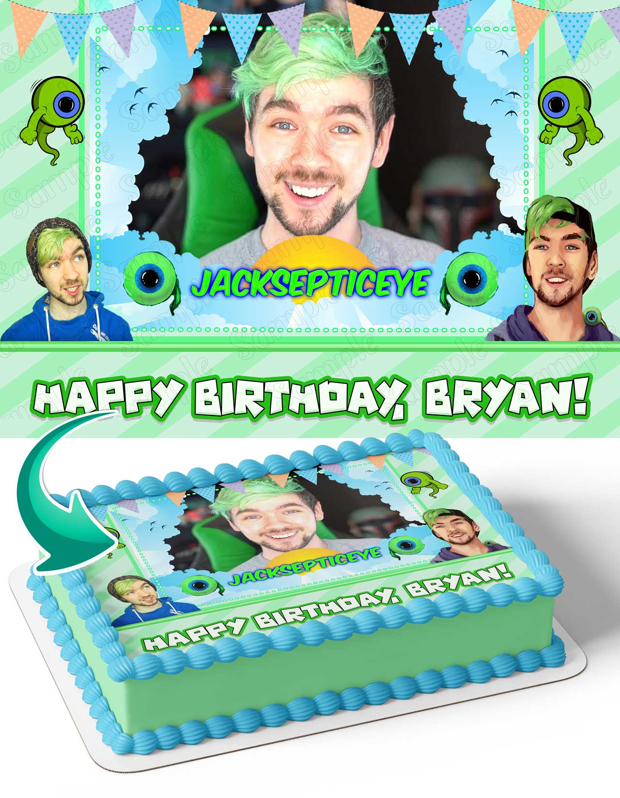 Jacksepticeye Youtuber Edible Cake Toppers – Ediblecaketopper