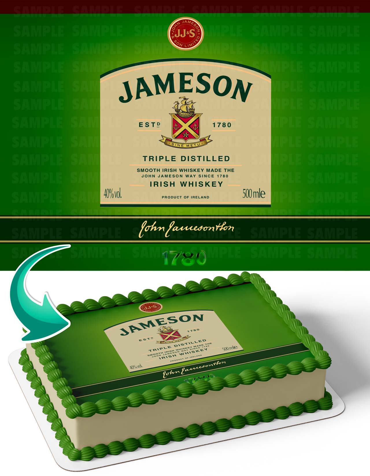 Jameson Irish Whiskey Edible Cake Toppers – Ediblecaketopper