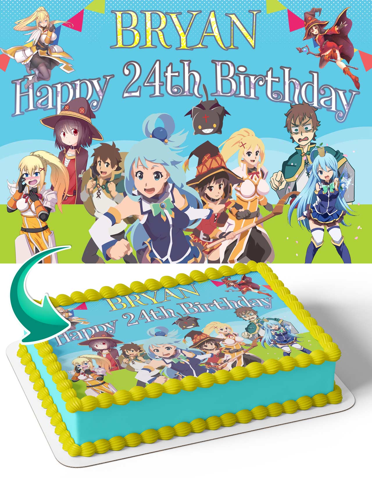 Konosuba Edible Cake Toppers – Ediblecaketopper