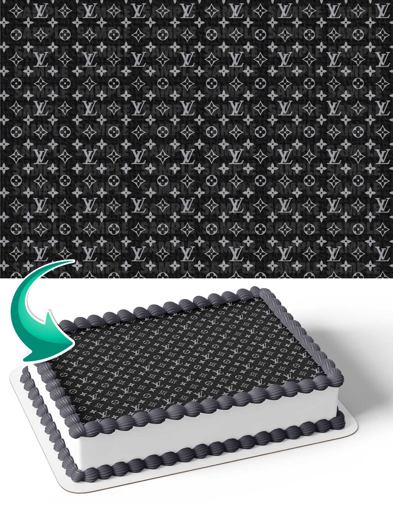 Louis Vuitton Black Pattern Edible Cake Toppers – Ediblecaketopper