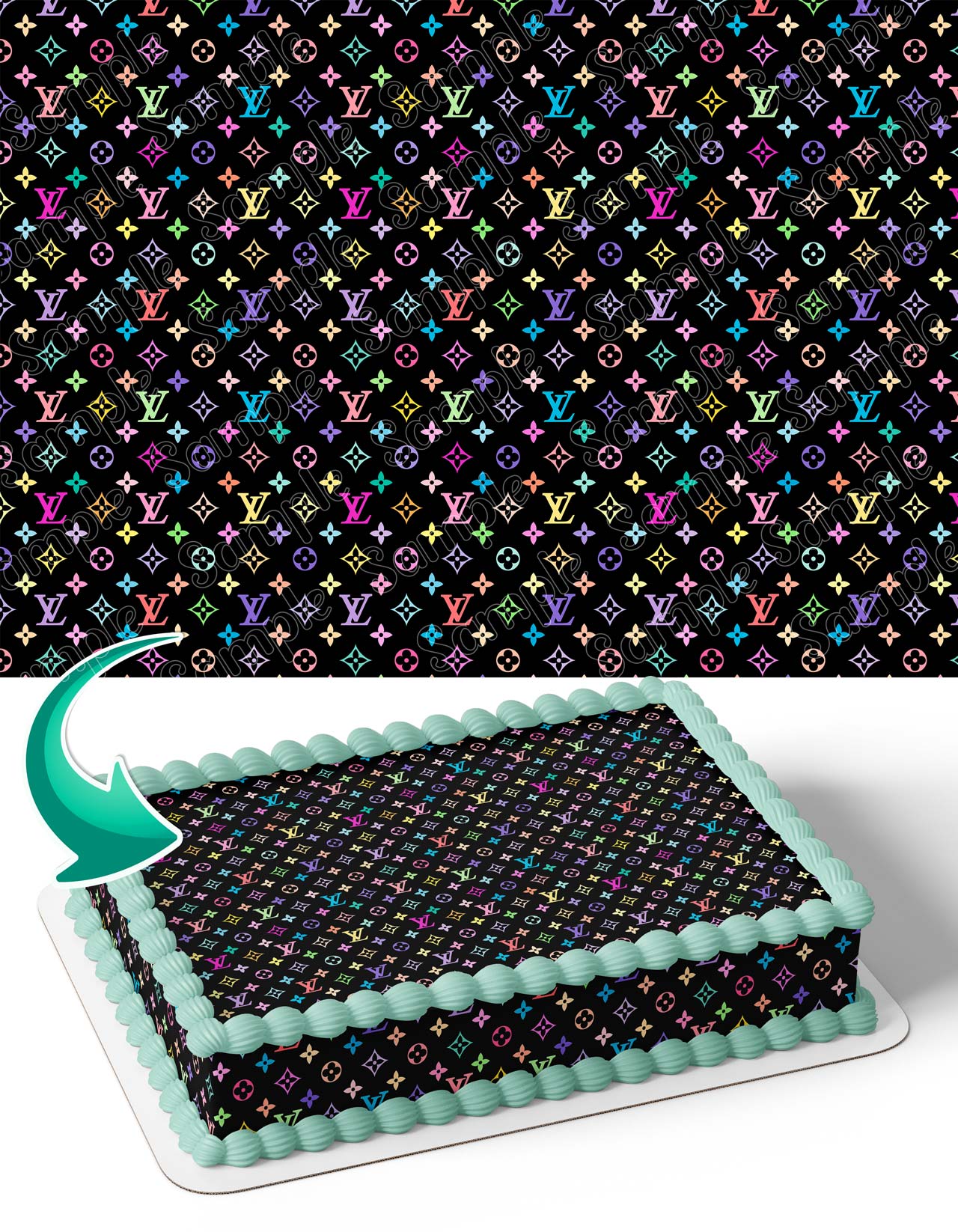 Louis Vuitton Og Color Black Wrap Edible Cake Toppers – Ediblecaketopper