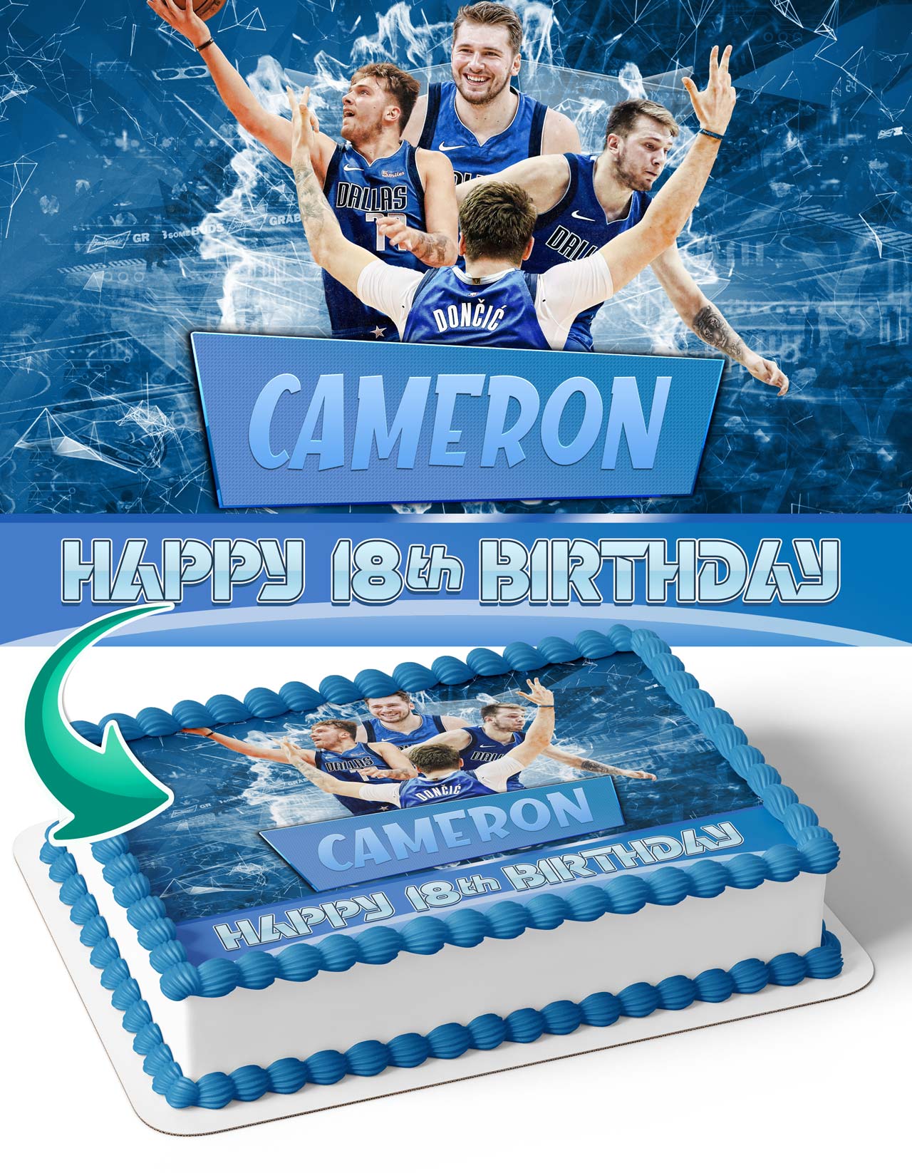 Luka Doncic Maverics Dallas Edible Cake Toppers – Ediblecaketopper