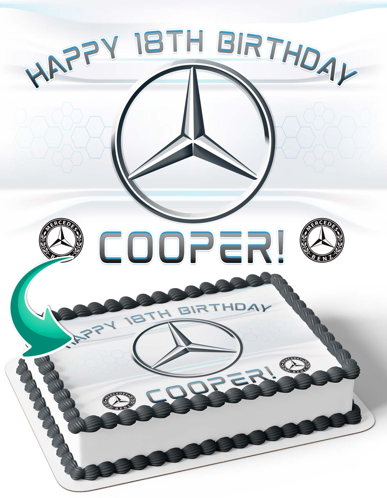 Mercedes Benz Cars Edible Cake Toppers – Ediblecaketopper