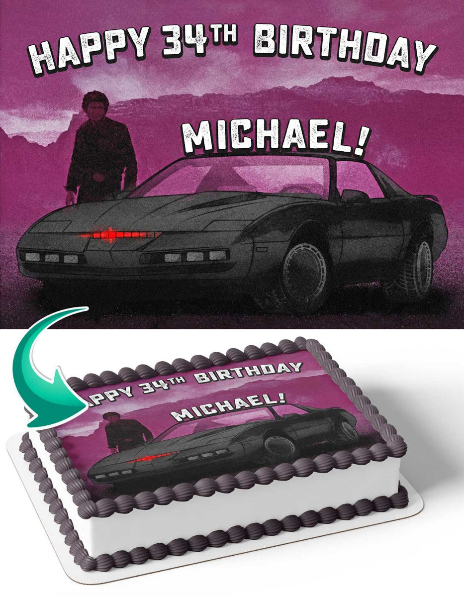 Adornos comestibles para tartas de Michael Knight Rider Kitt – Edible ...