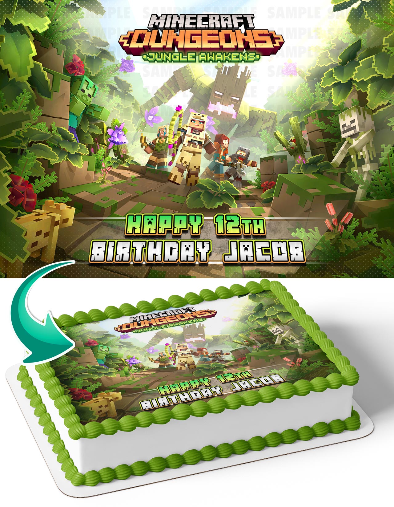 Minecraft Dungeons Jungle Awakens Edible Cake Toppers – Ediblecaketopper