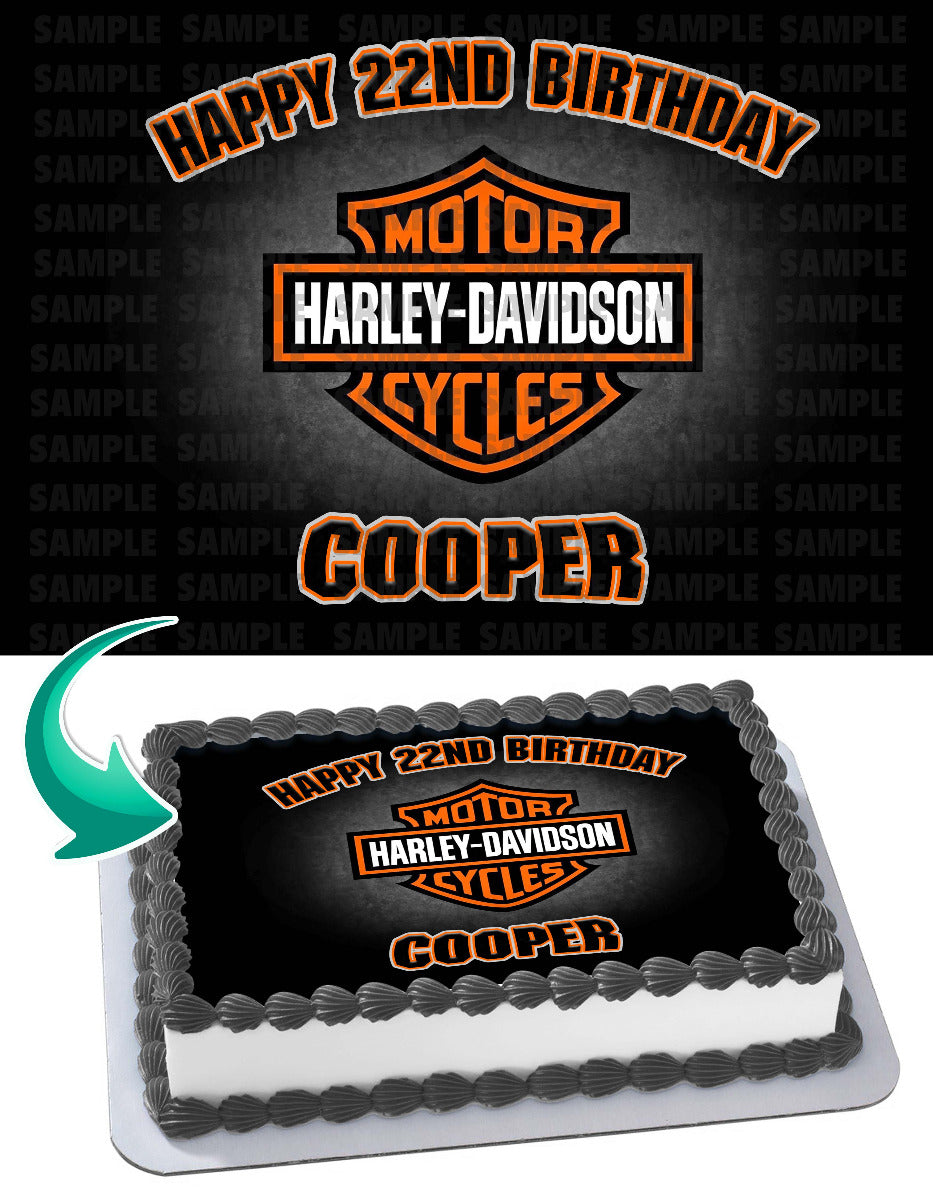 Harley Davidson Motorcycle Edible Cake Toppers – Ediblecaketopper