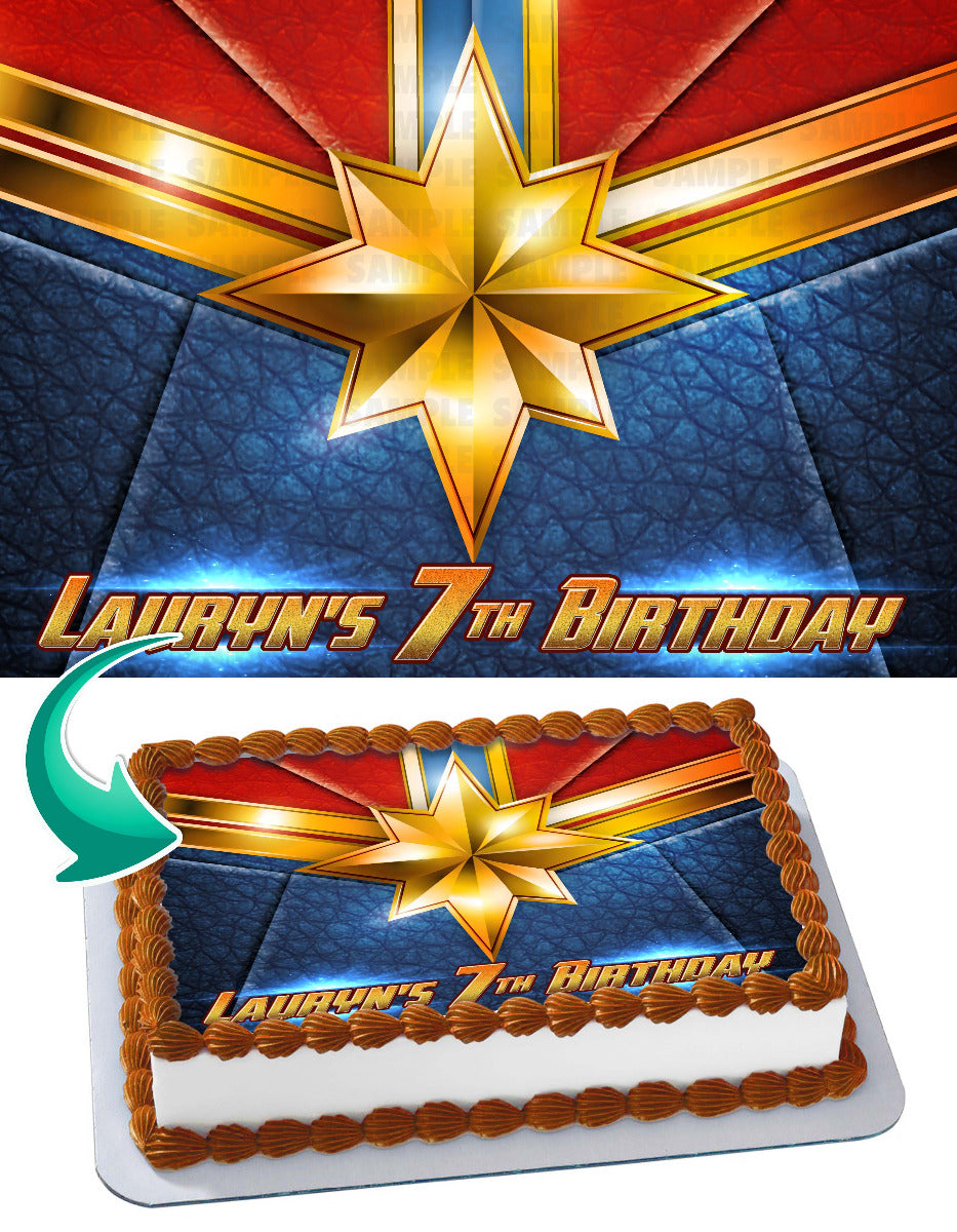 Captain Marvel Avengers Edible Cake Toppers – Ediblecaketopper