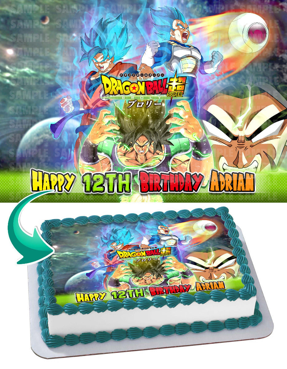 Adornos comestibles para tartas de Dragon Ball Super, Broly, Goku y ...