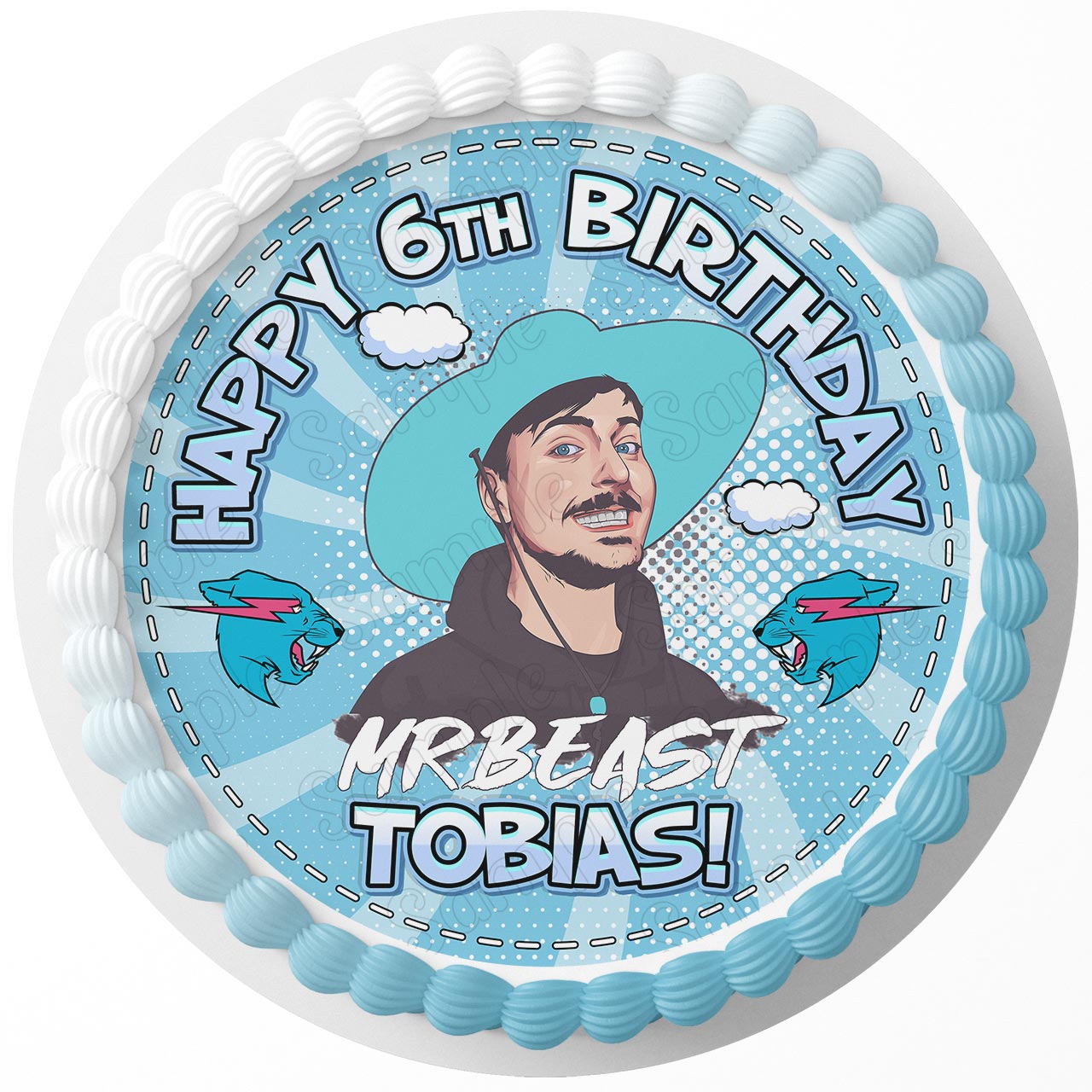MrBeast Mr Beast Youtuber Edible Cake Toppers Round – Edible Cake ...